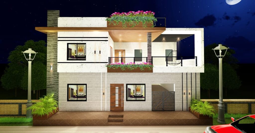 30x50 East Face Front Elevation Home Design |1500sqft. Elevation