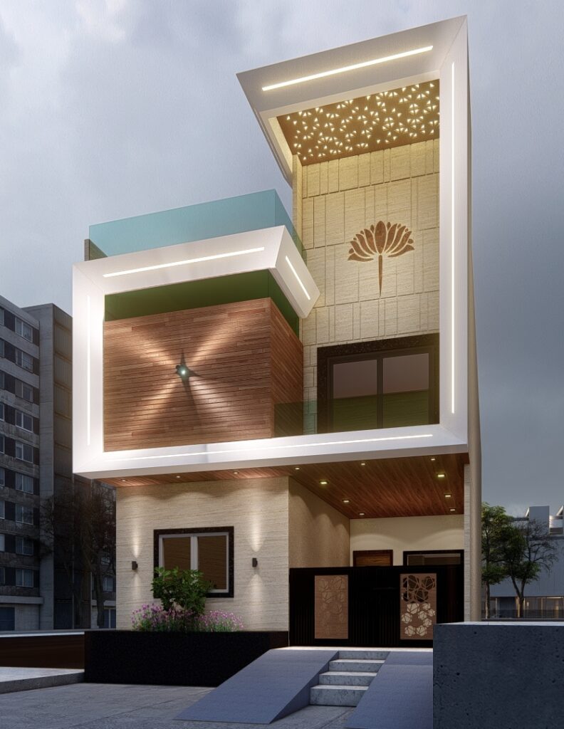 20x50 West-Face Home Elevation Design by Renowned Architect