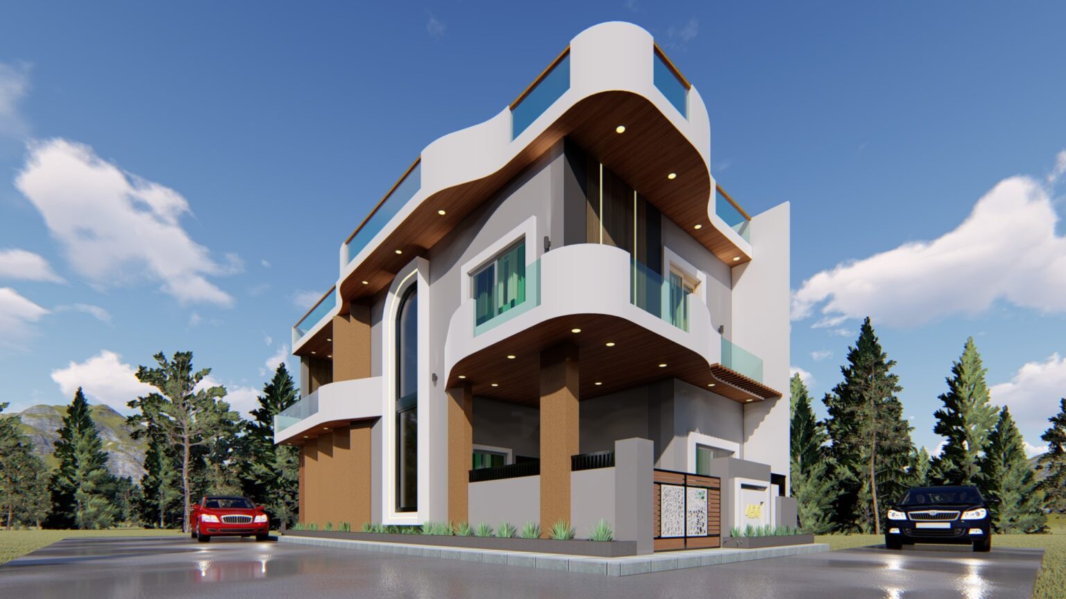 20x50 East Facing 3D Elevation Design For House