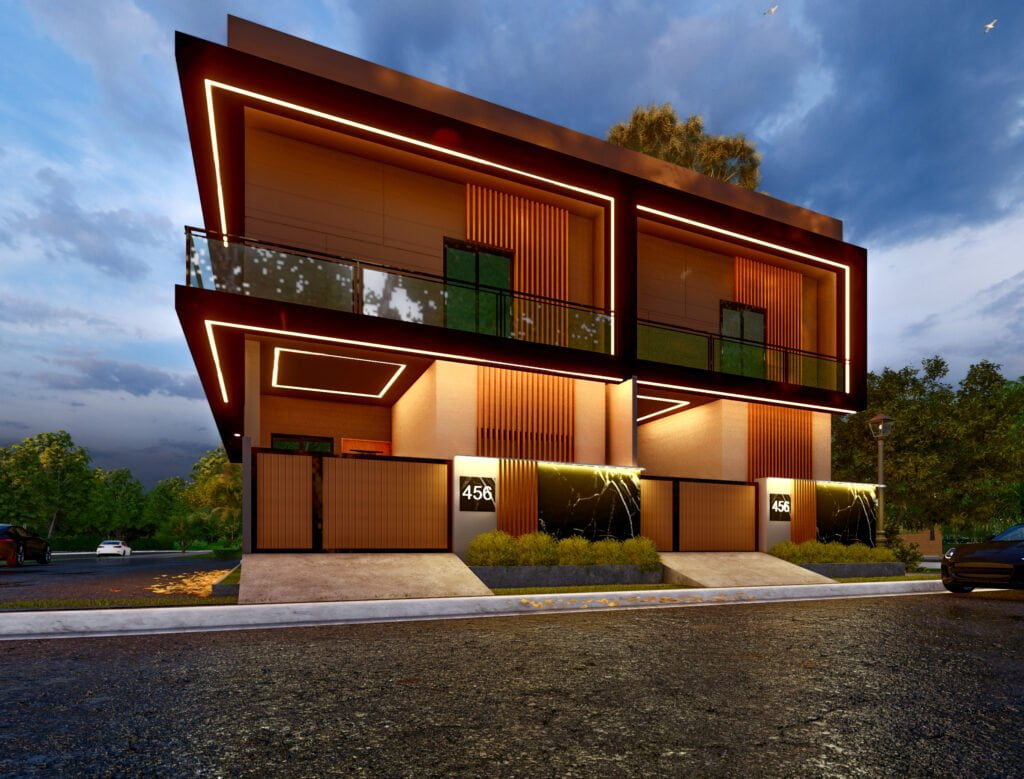 20x50 East Facing 3D Elevation Design For House