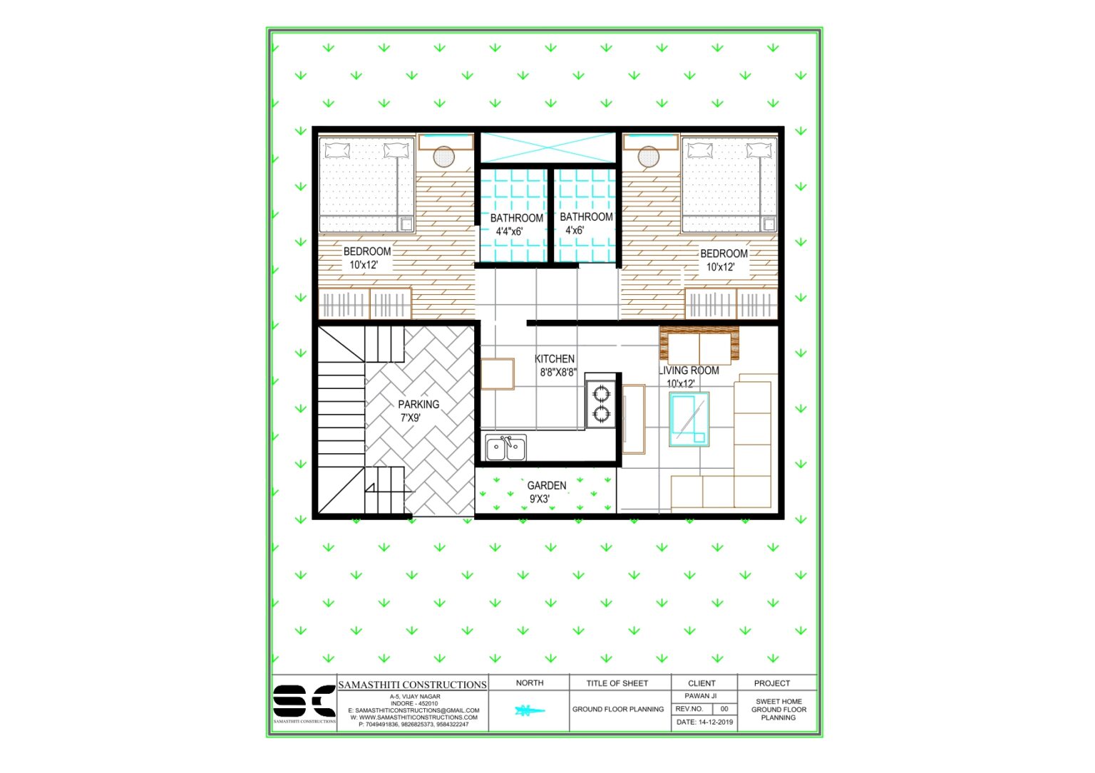 25x30 House Floor Plan Design by Samasthiti Construction