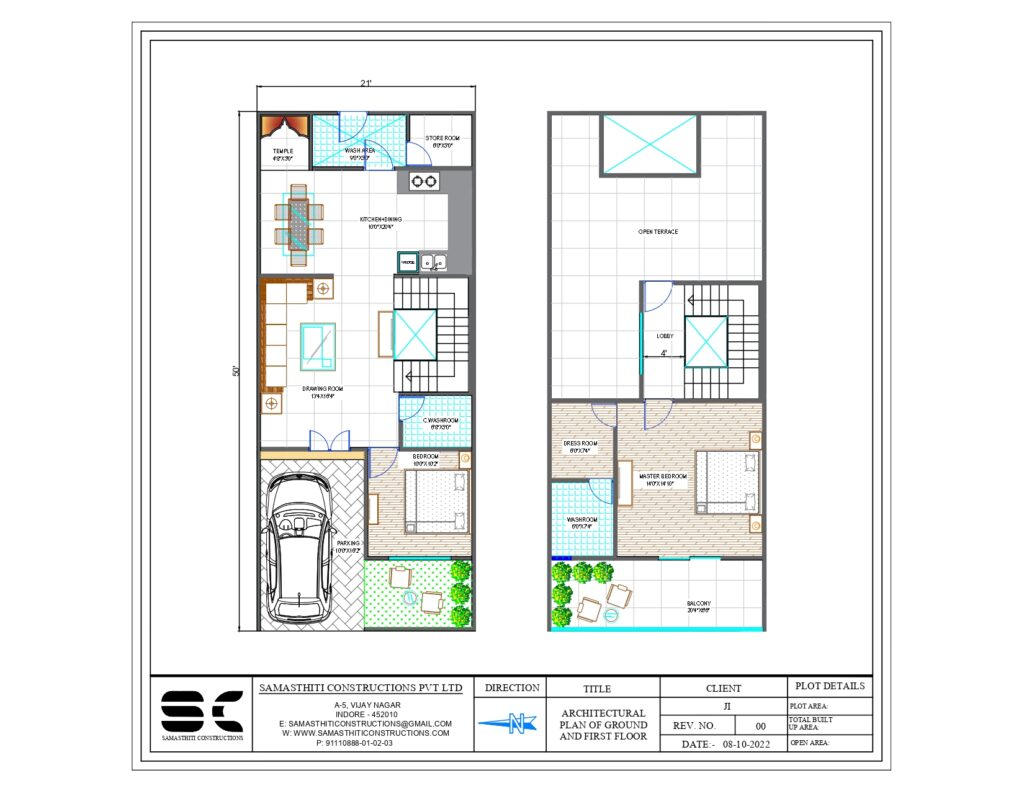 Small 15x50 sq. ft. House Front Design in Modern Style