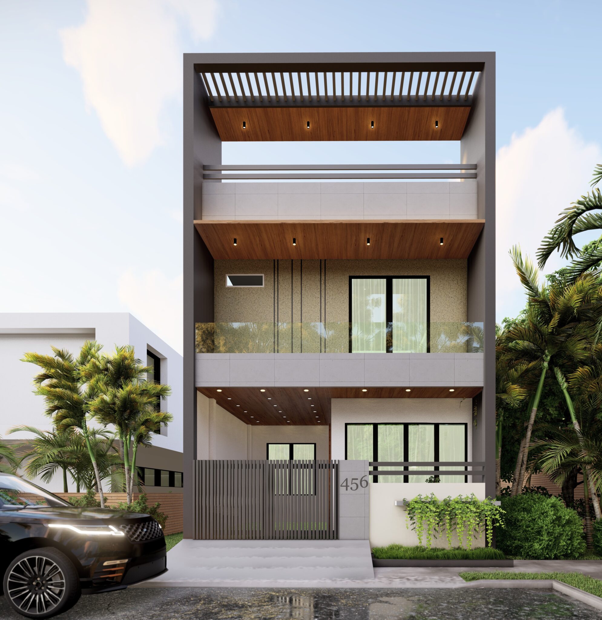Elevation Design for 20x50 sq.ft. House - Samasthiti Constructions